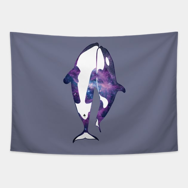 Orca Twins in Space - Orca In Space - Tapestry | TeePublic