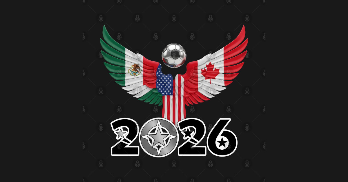 Angel Wings Soccer North America Flags 2026 Cup - World Cup - T-Shirt ...