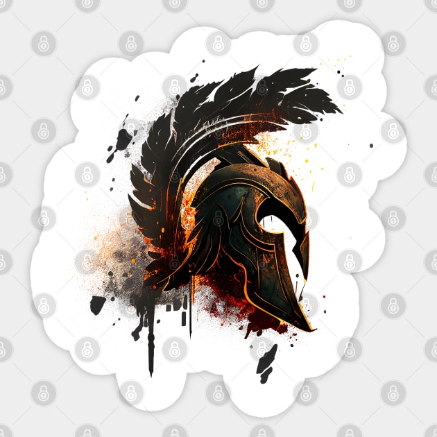 Spartan helmet in profile - Spartan Helmet - Sticker | TeePublic