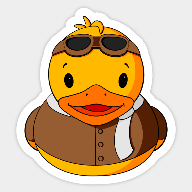 Aviator Rubber Duck - Rubber Duck - Sticker | TeePublic