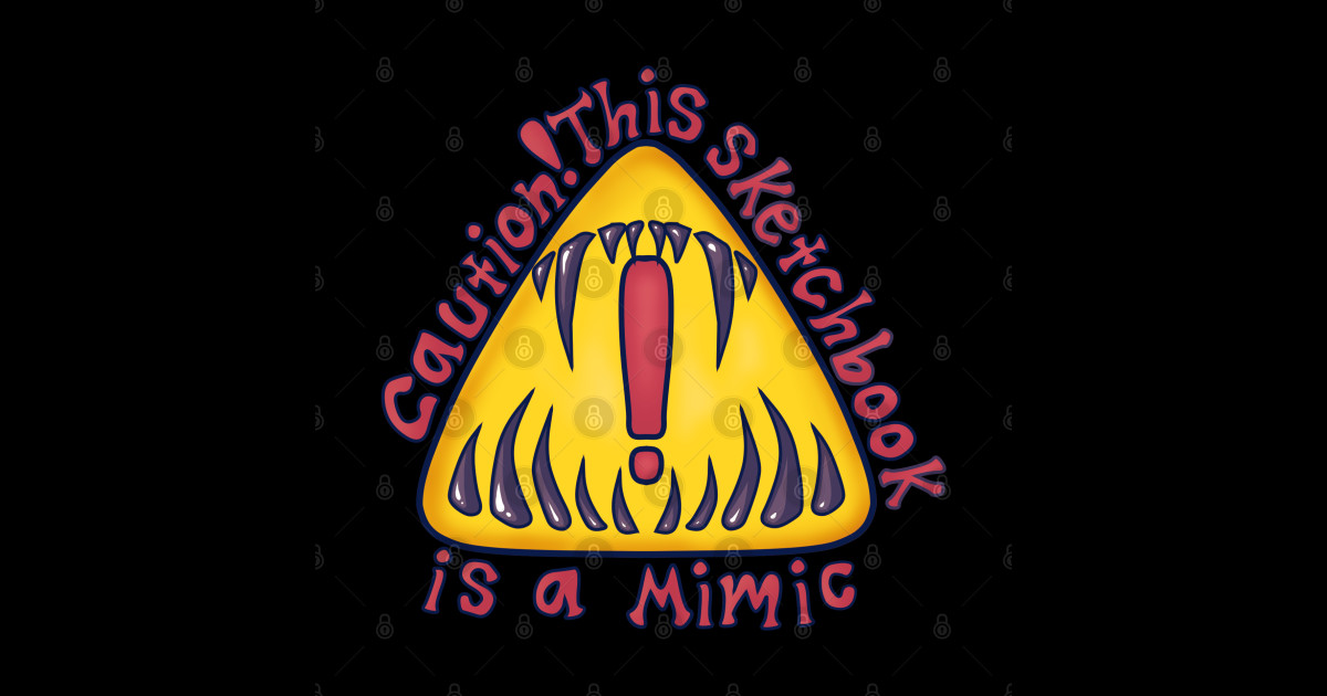 Sketchbook Mimic Label - Dnd - Sticker | TeePublic