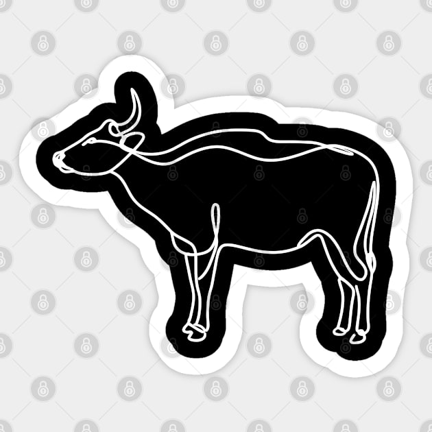 Bull Line Art - Bull - Sticker | TeePublic