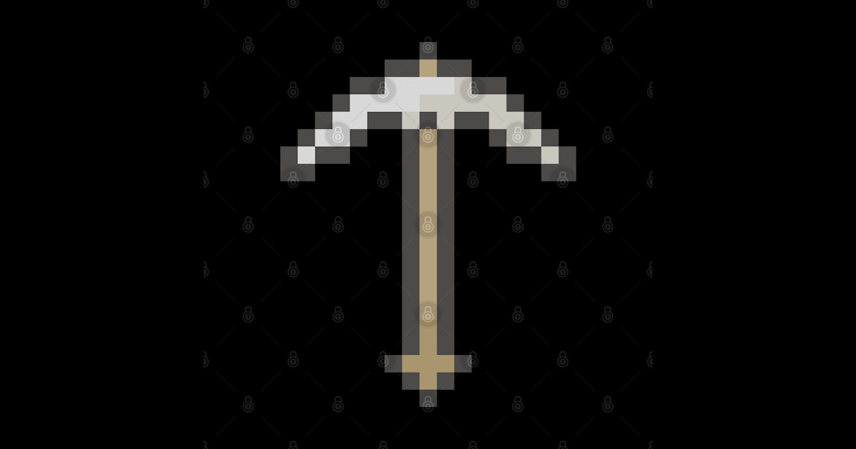 pickaxe pixel art - Pickaxe - Sticker | TeePublic