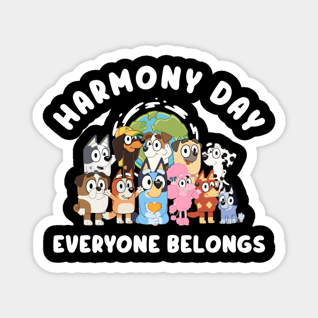 Harmony Day Bluey 21 March School Kids Orange - Harmony Day - Magnet ...