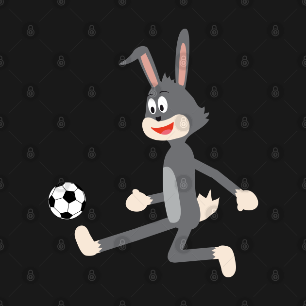 Cartoon Rabbit Soccer Kick Ball - Kick - T-Shirt | TeePublic