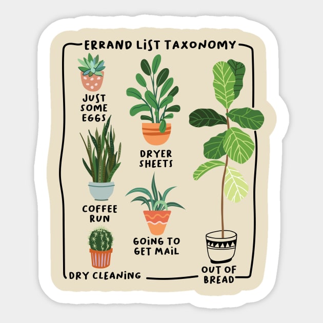 Errand List Taxonomy - Houseplant Buyer - Sticker | TeePublic