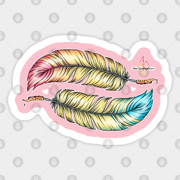 Feather pen’s design - Feather Pens - Sticker | TeePublic