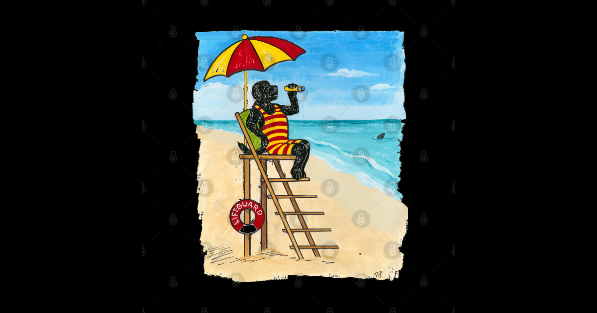Newfoundland Lifeguard on Duty - Newfoundland Dog Lifeguard - Sticker ...