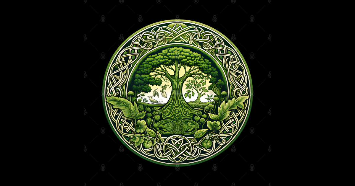 Ireland - Emblem with world tree and nature - Celtic - Celtic Tree ...