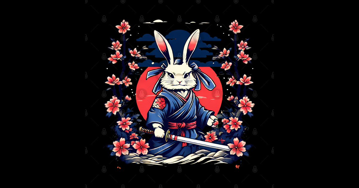 Japanese Samurai Rabbit Tattoo, Kawaii Ninja Rabbit - Kawaii Samurai ...