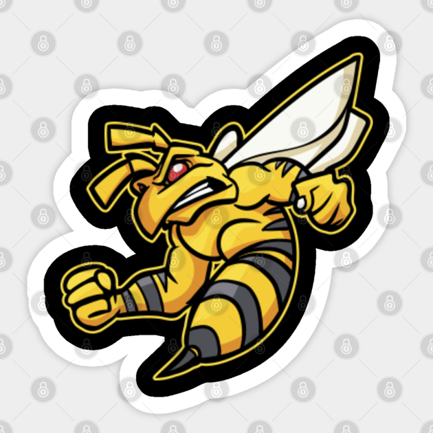Angry Bee Illustration - Bee Keeper Gift - Sticker | TeePublic