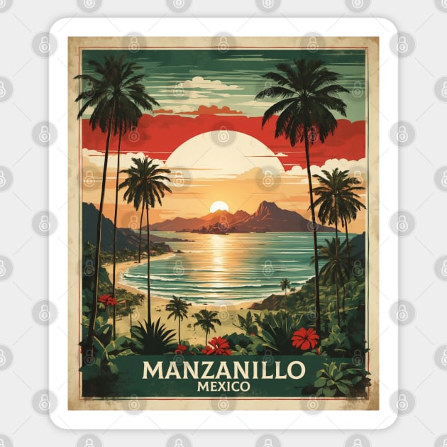 Manzanillo Colima Mexico Vintage Tourism Travel - Mexico - Sticker ...