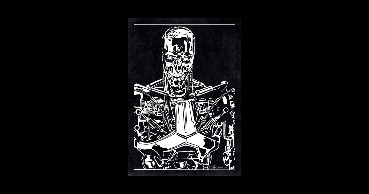 TERMINATOR ENDOSKELETON - The Terminator (Black and White) - Terminator ...