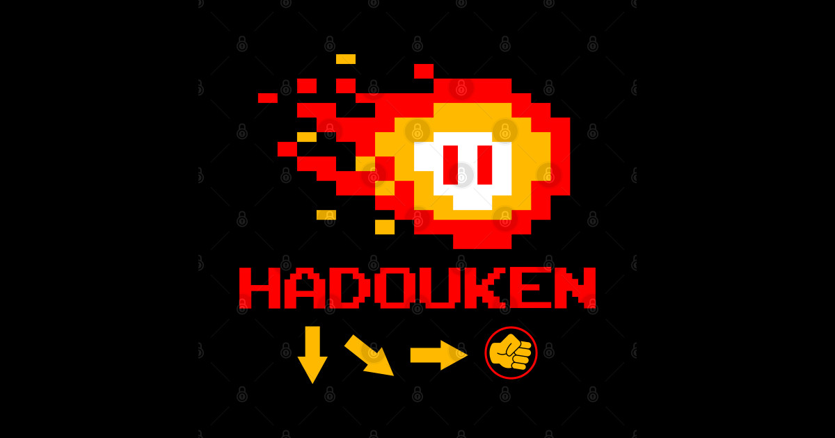 Hadouken Punch Pixel Art - Funny - Sticker | TeePublic