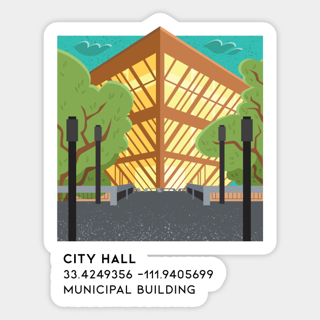 Tempe City Hall - Tempe Az - Sticker | TeePublic