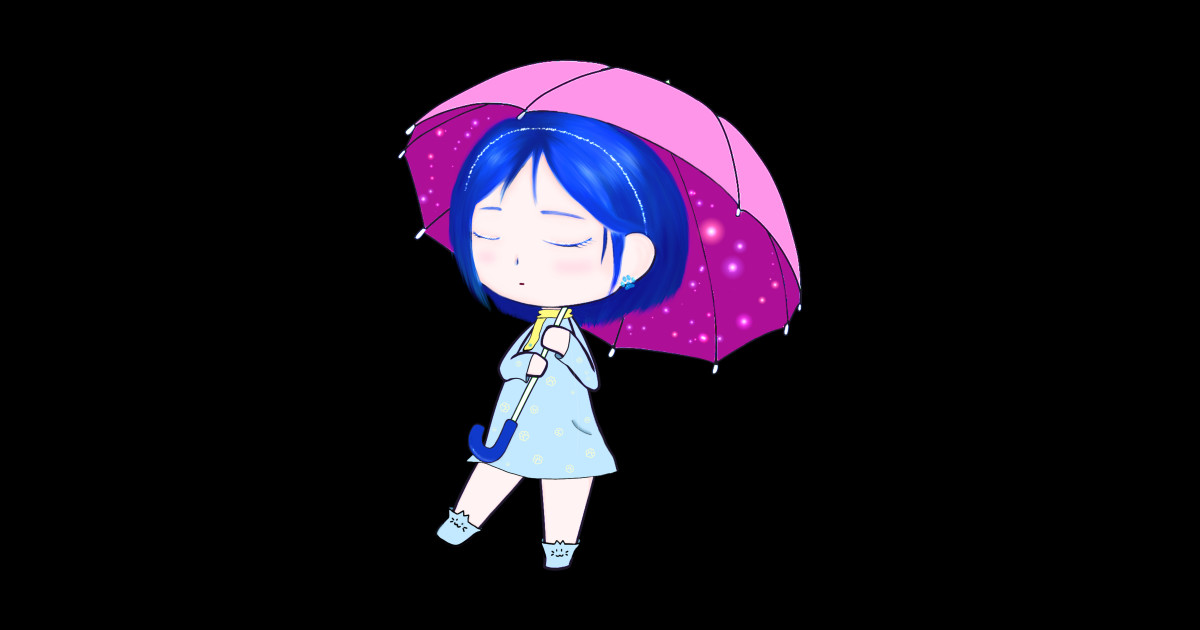 Cute chibi with umbrella - Chibi Girl - Sticker | TeePublic