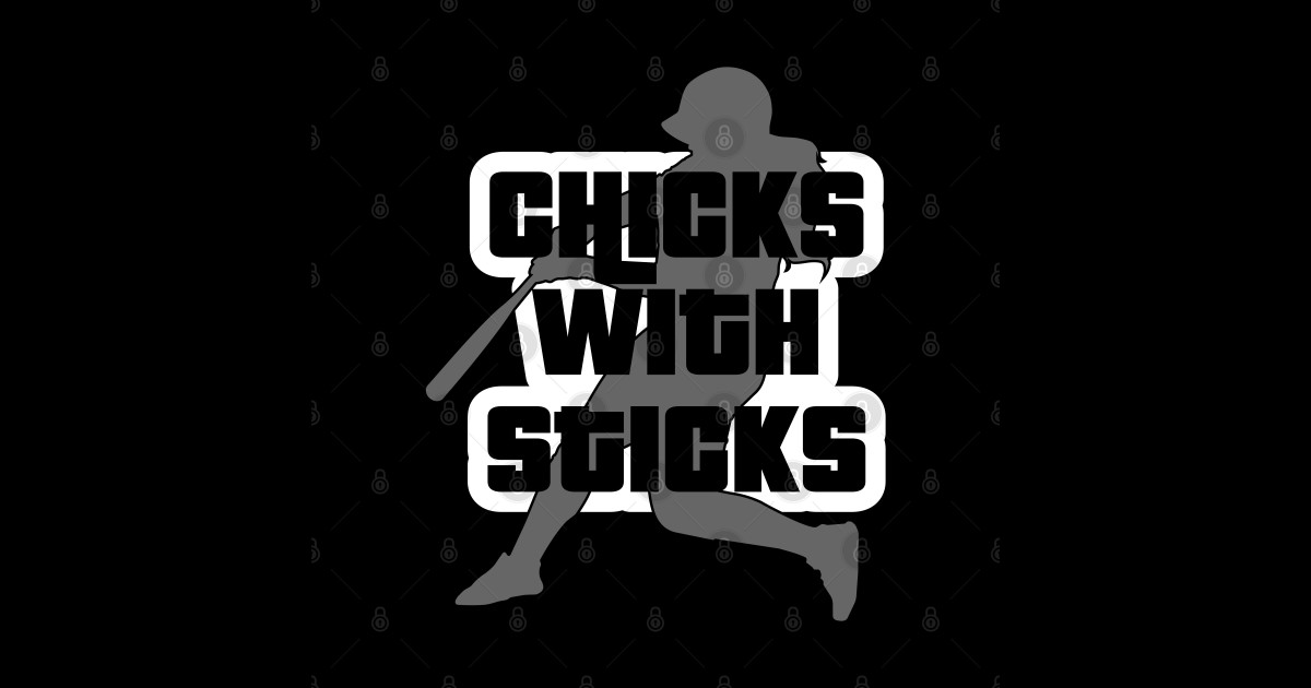 Softball Chick With Sticks - Softball - Posters and Art Prints | TeePublic