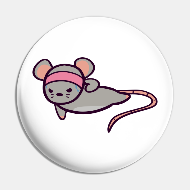 Cartoon Gym Rat Doing One Handed Push Ups - Gym Rat - Pin | TeePublic