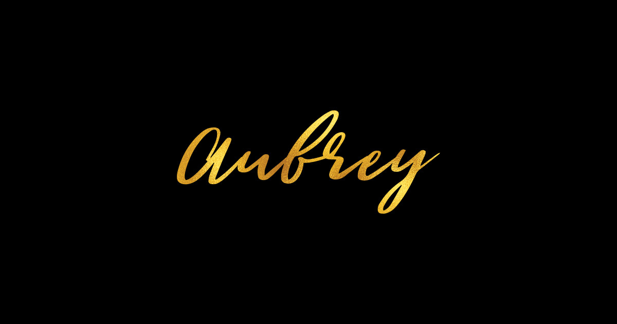 Aubrey Name Hand Lettering in Faux Gold Letters - Aubrey - Sticker ...