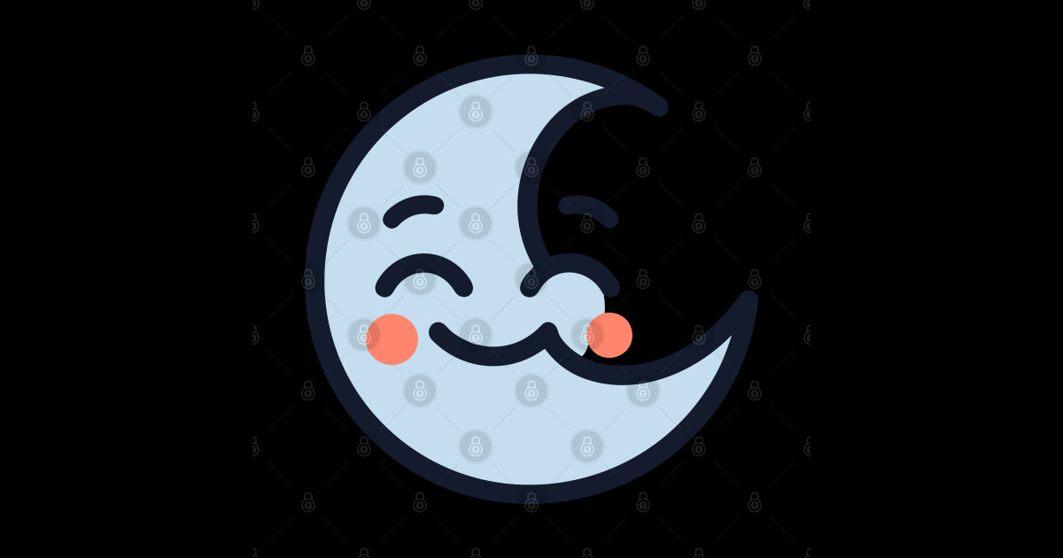 Happy Moon - Moon Face - Sticker | TeePublic