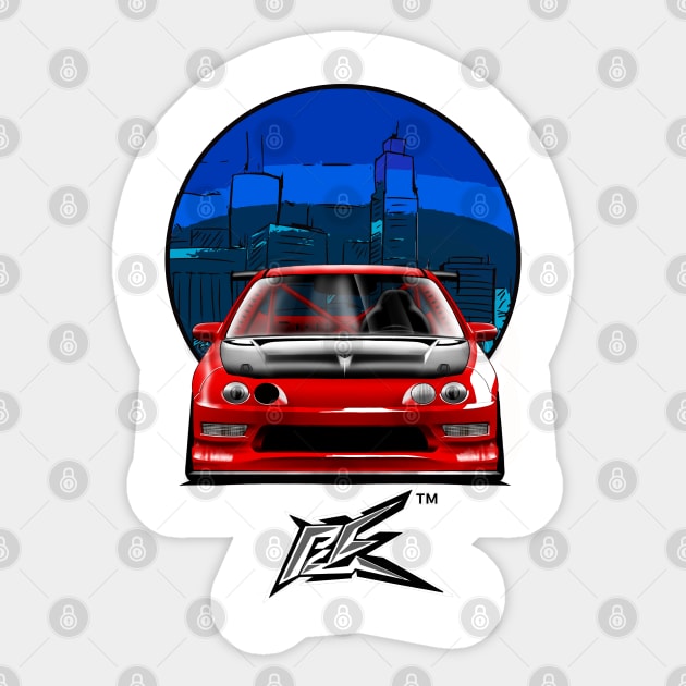 integra type r racecar lowered red - Acura Integra - Sticker | TeePublic