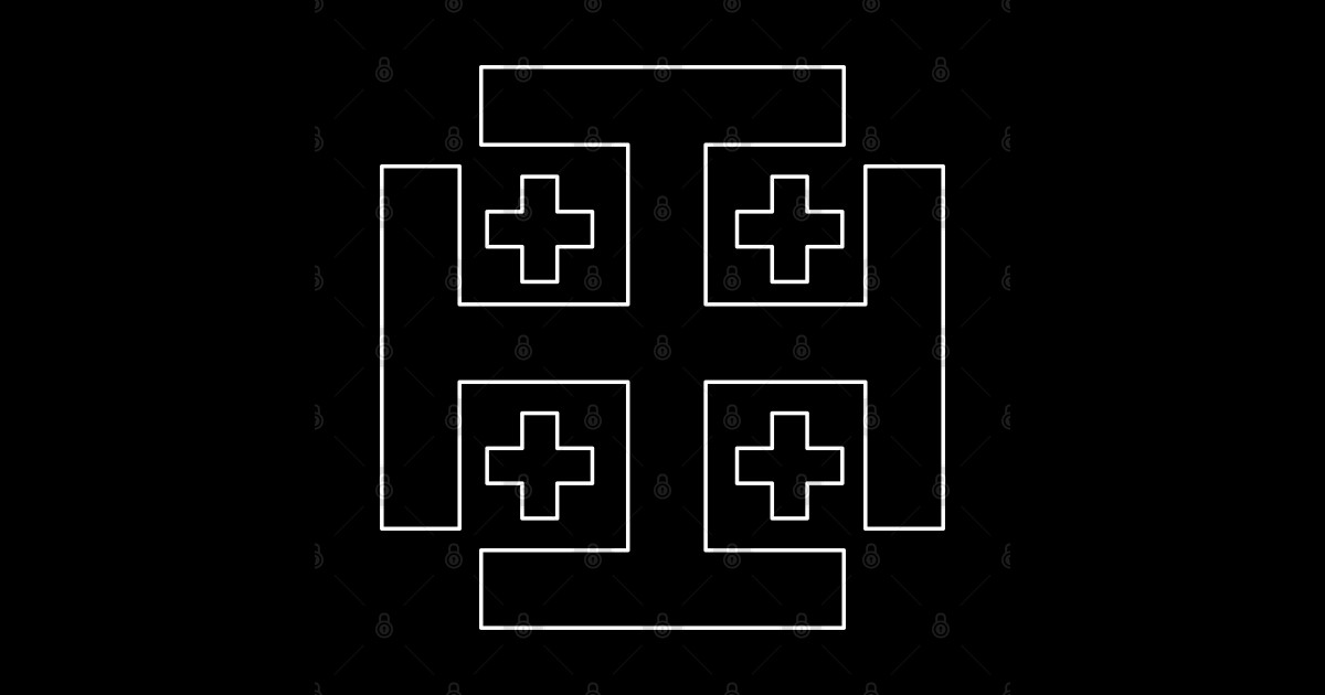 Cross of Jerusalem T-Shirt – Medieval Cross Potent & Crosslet Heraldry ...