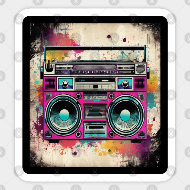 Classic 80's Boom Box - Boombox - Sticker | TeePublic
