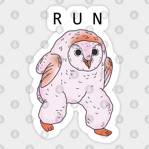 Running Owl Meme - Owl - Sticker | TeePublic