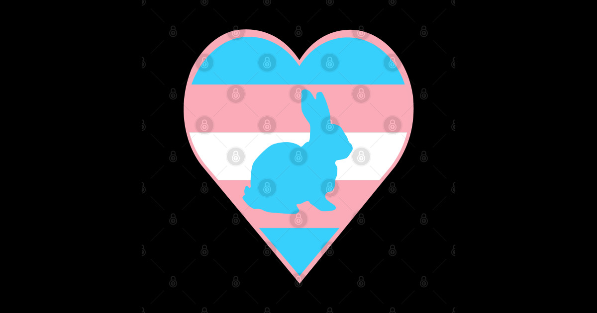 LGBTQ Transgender Pride Flag colors, Heart, Blue Rabbit - Transgender ...
