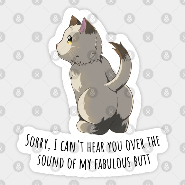 Cute Cat Butt - Cat Butt - Sticker | TeePublic