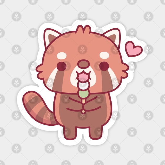 Cute Red Panda Eating Japanese Dango - Cute Red Panda - Magnet | TeePublic