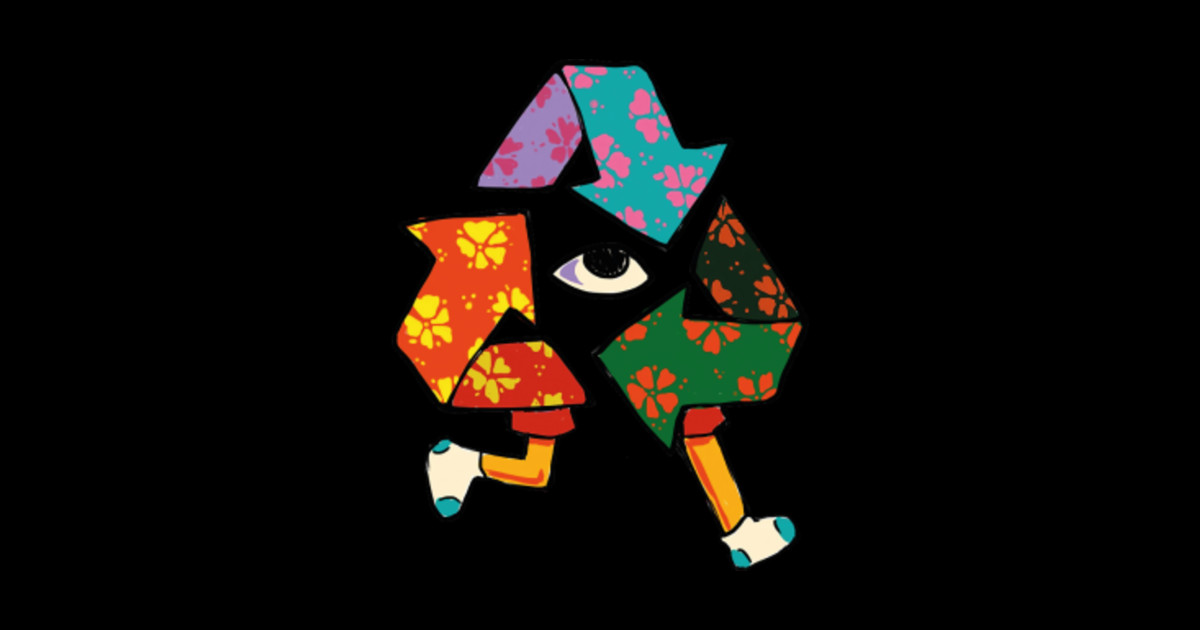 Floral Recycle Symbol with All-Seeing Eye - Floral Recycle Symbol And ...