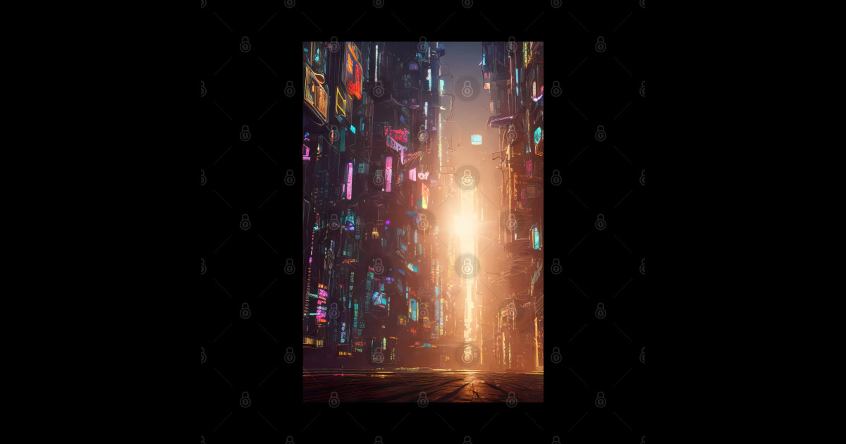 Cyberpunk Sunset - Cyberpunk Sunset - Sticker | TeePublic