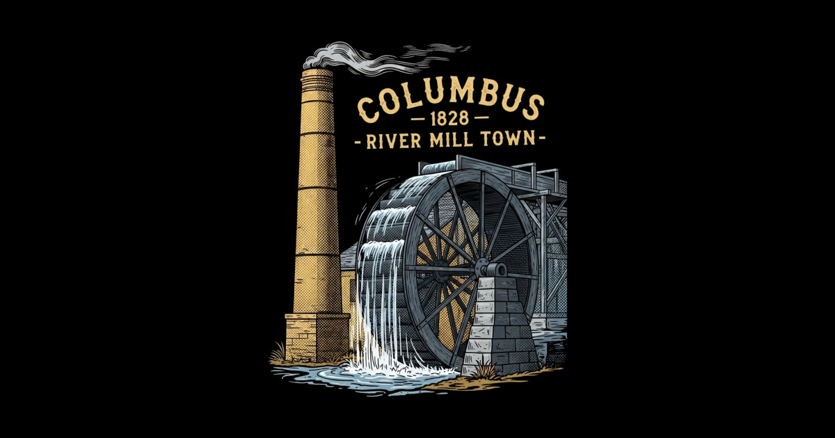 Columbus River Mill Town 1828 - Columbus River Mill Town 1828 - Sticker ...