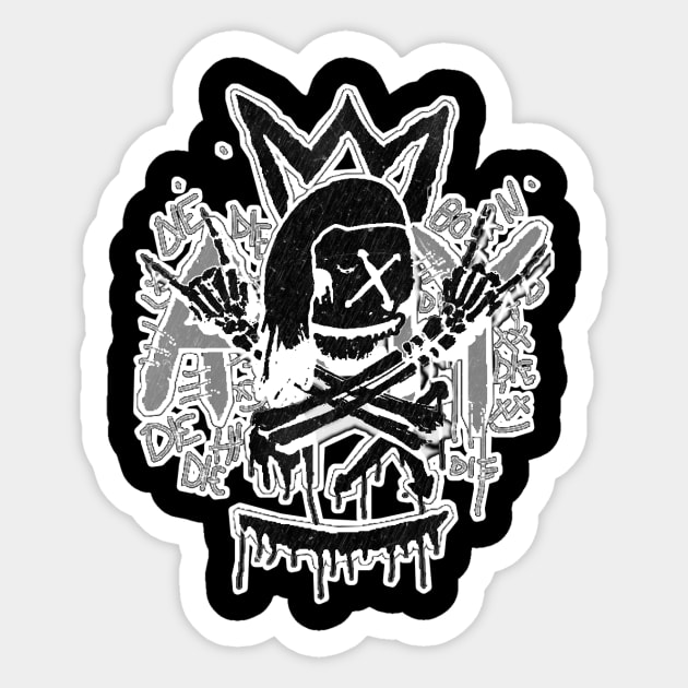 BAD AMY ''CROSSBONES'' (NEGATIVE LOGO) - Bad Amy - Sticker | TeePublic