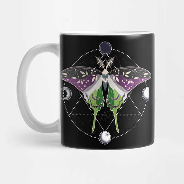 Aroace Luna Moth LGBT Asexual Aromantic Pride Flag - Aroace - Mug ...
