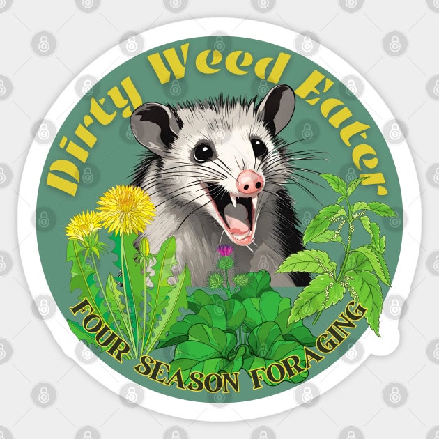 Dirty Weed Eater - Opossum - Sticker | TeePublic
