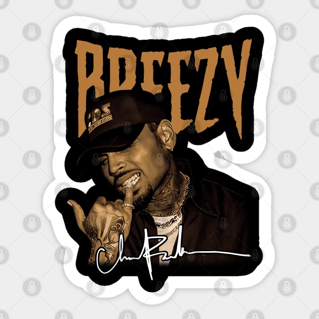 Retro Chris Brown Breezy Bowl Tour Y2K Concert - Chris Brown - Sticker ...