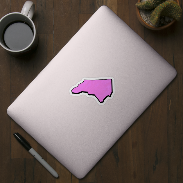 Pink North Carolina Outline - Pink North Carolina Outline - Sticker ...