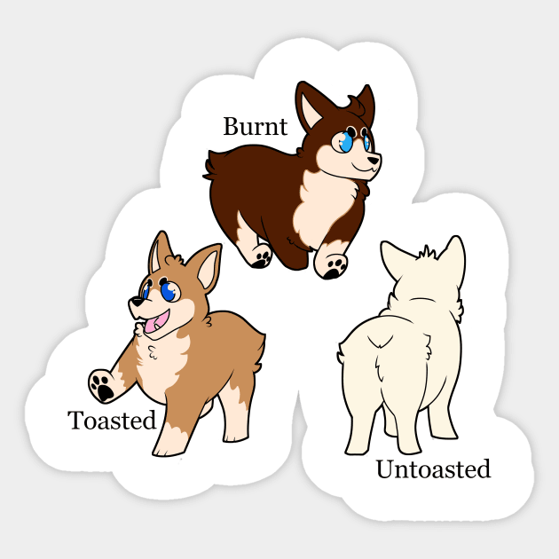 Corgi Toast (Light) - Dog - Sticker | TeePublic
