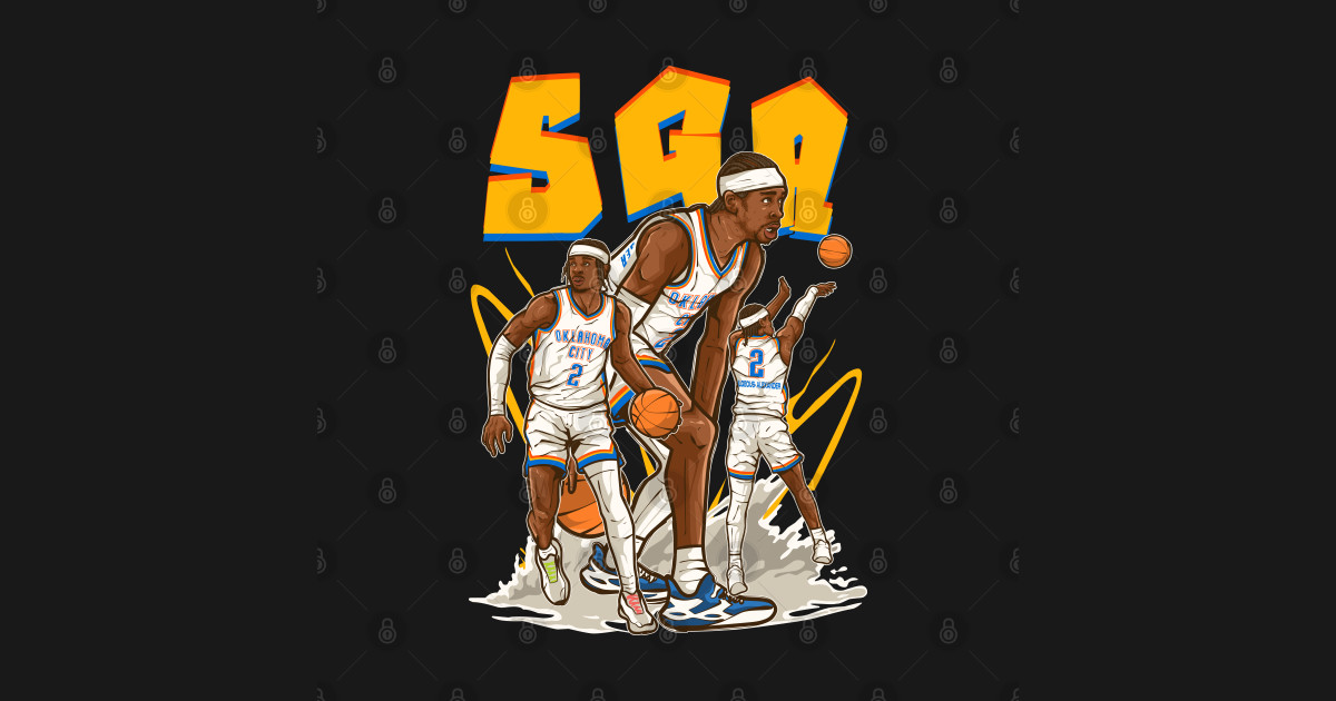 Shai Gilgeous-Alexander SGA Cartoon - Shai Gilgeous Alexander - T-Shirt ...