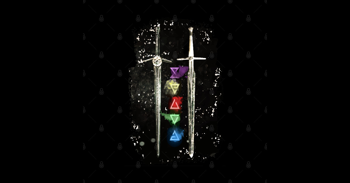 the witcher swords & symbols - Witcher - Sticker | TeePublic