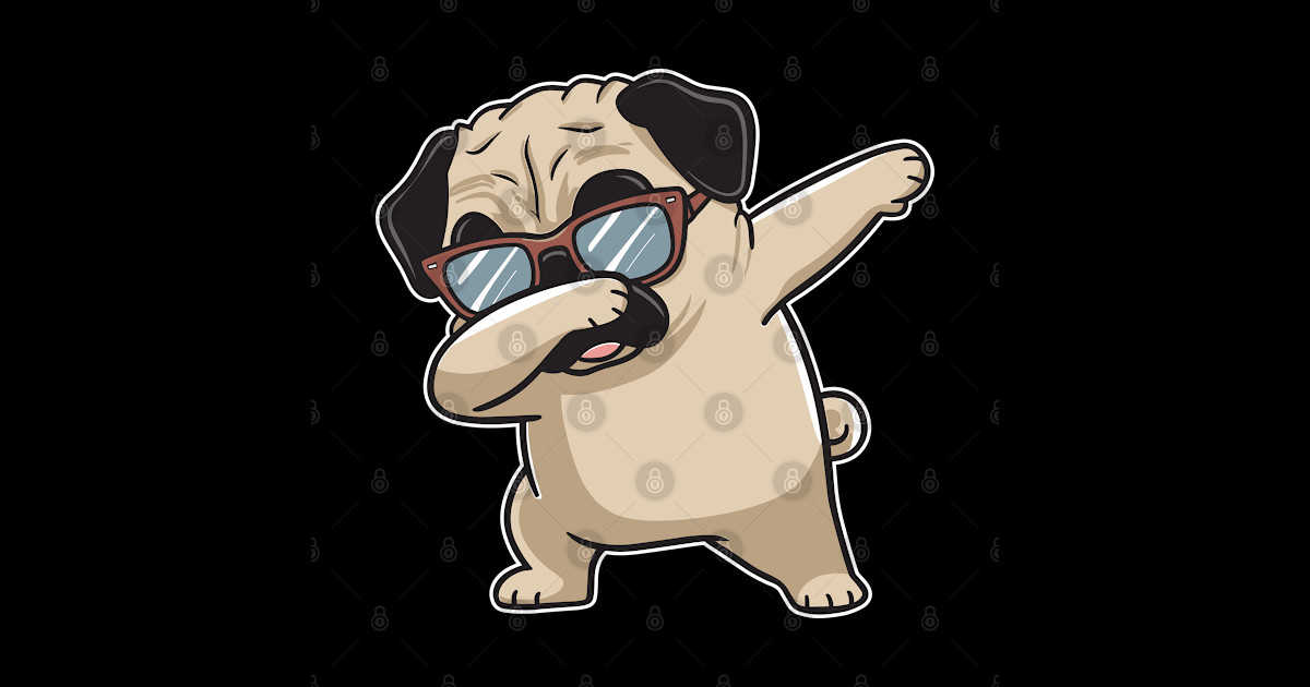 Dabbing Pug dog - Pug Dog - Sticker | TeePublic