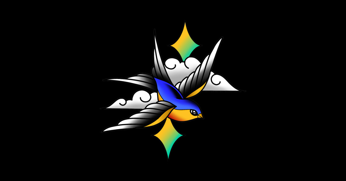 Trad bird - Sparrow - Sticker | TeePublic