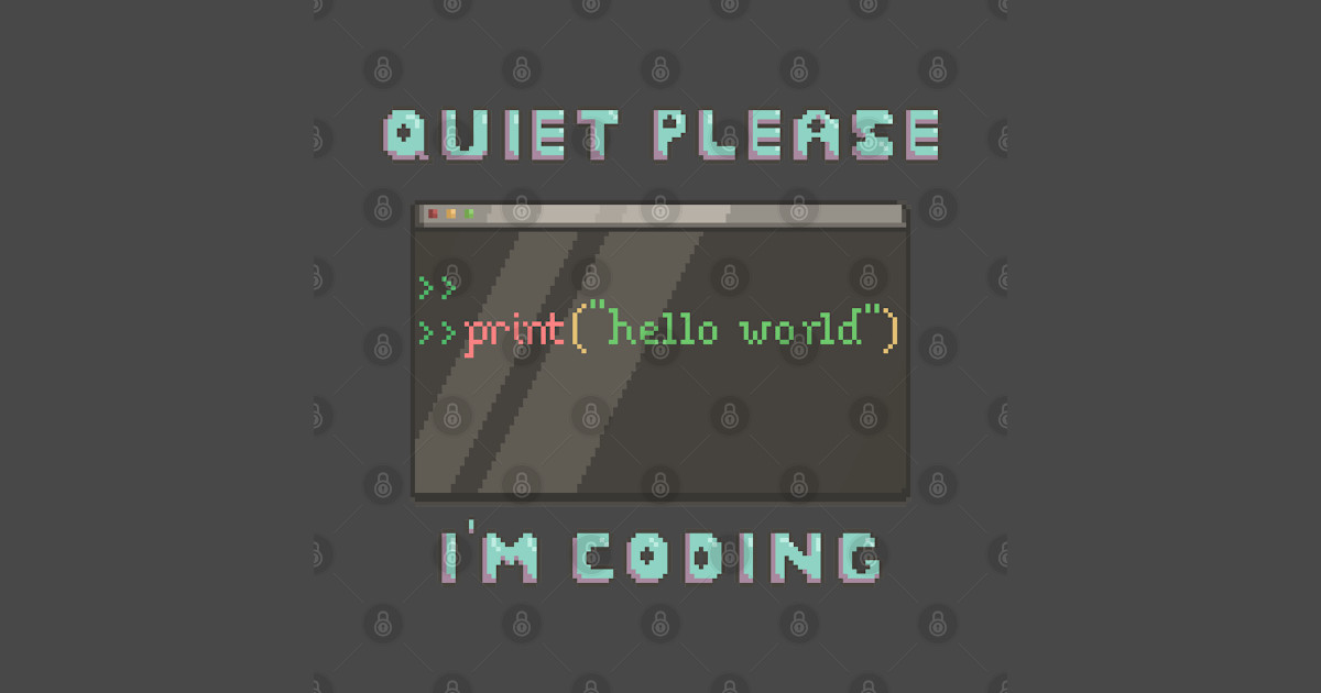Quiet please I’m coding - Funny developer pixel art retro terminal ...
