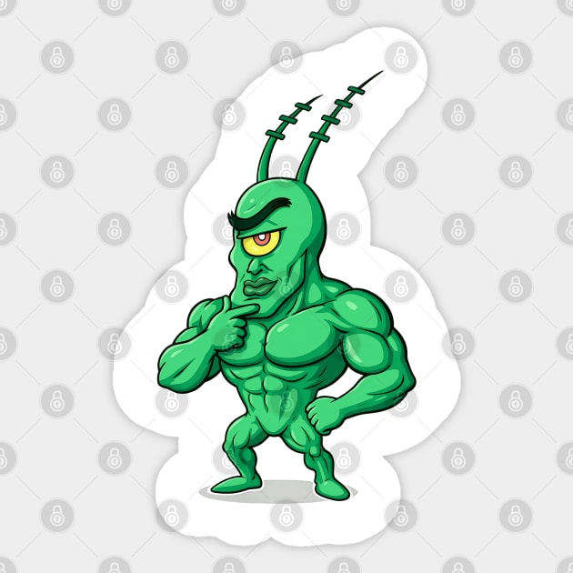 Handsome Giga Plankton Meme - Plankton - Sticker | TeePublic