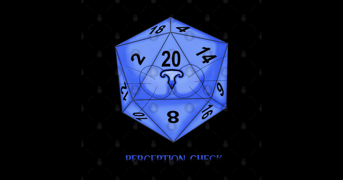 Dice. Cat. D20. Critical Hit. Perception Check - Critical Hit - Sticker ...
