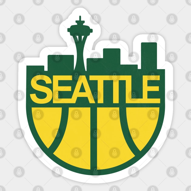 Iconic Seattle Supersonics Skyline - Seattle - Sticker | TeePublic