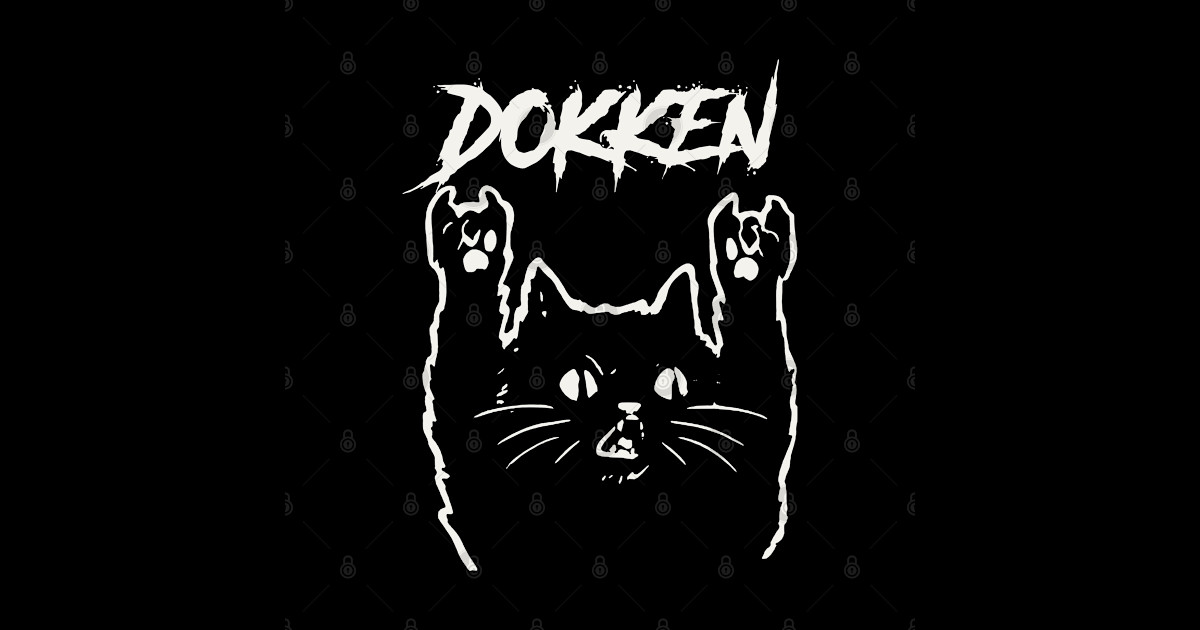 dokken and the cat - Dokken - Sticker | TeePublic