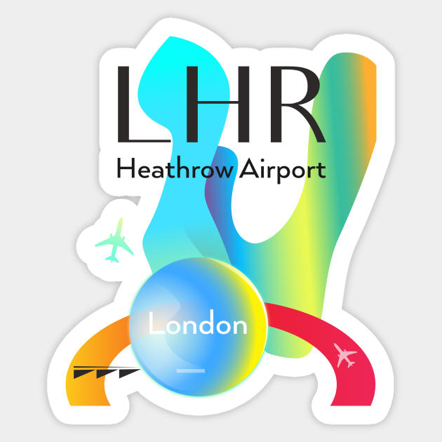 LHR Heathrow airport code London - London - Sticker | TeePublic